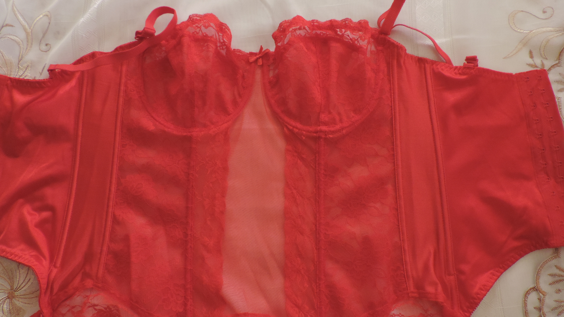 TripleClicks.com: Red Corset Basque
